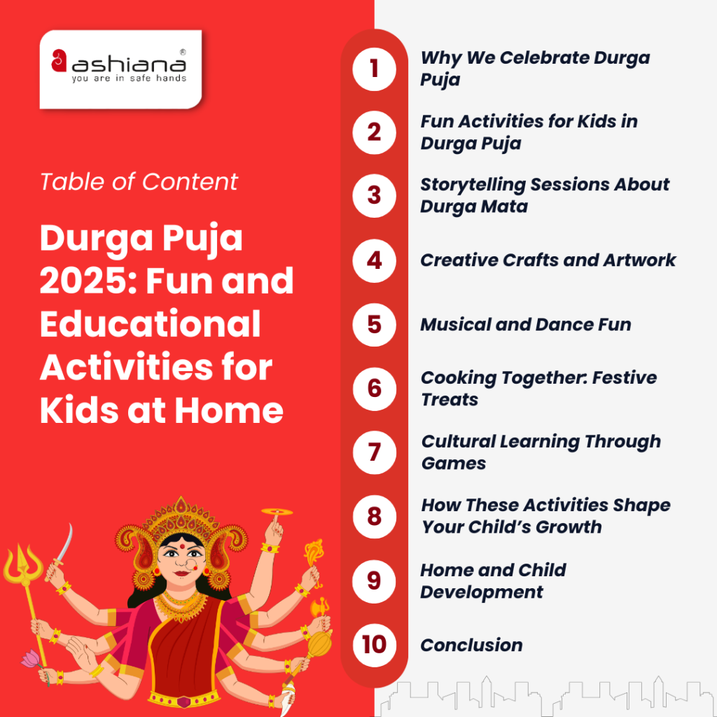 Durga Puja 2025: Fun and Educational Activities for Kids at Home Ashiana